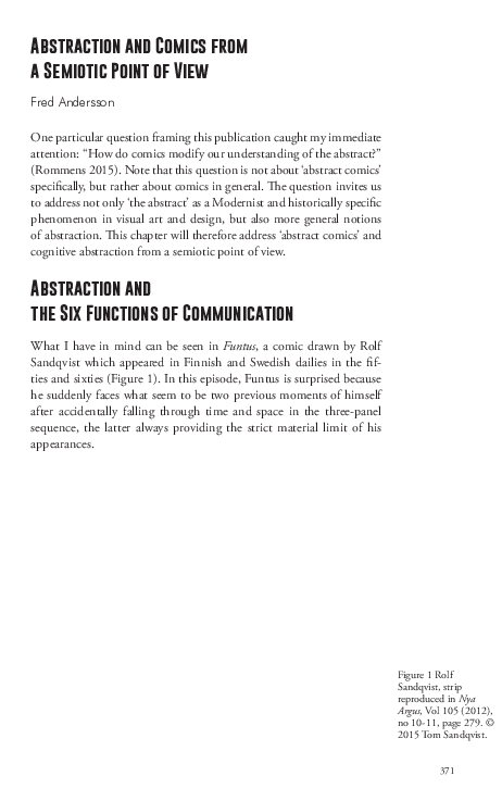 (PDF) Abstraction and Comics From a Semiotic Point of View | Fred ...