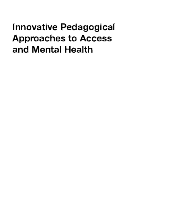 (PDF) Innovative Pedagogical Approaches to Access and Mental Health