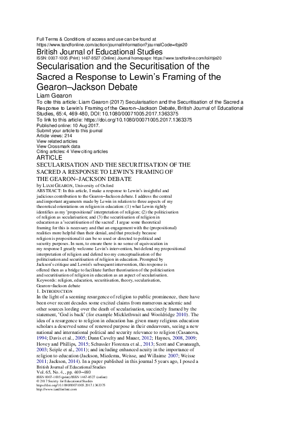 (PDF) Secularisation and the securitisation of the sacred20191019 6867 8gdkbi