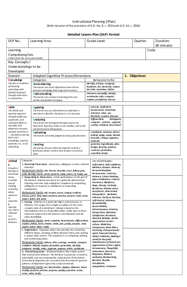 (PDF) Instructional Planning (iPlan