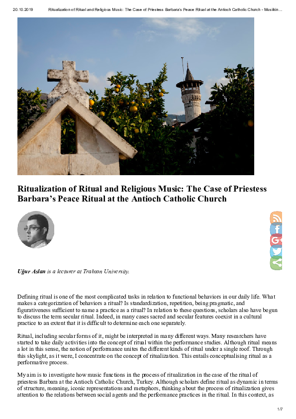 (PDF) Ritualization of Ritual and Religious Music: The Case of ...