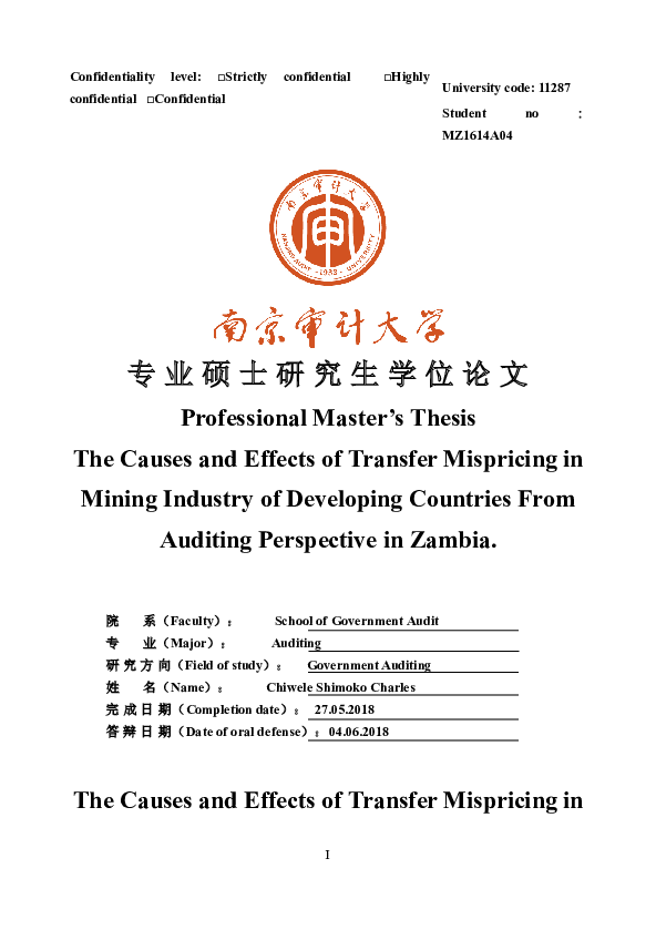 (DOC) The Causes and Effects of Transfer Mispricing in Mining Industry ...