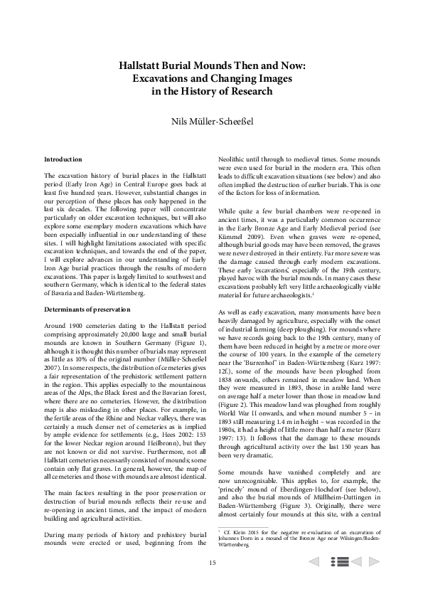 (PDF) Hallstatt Burial Mounds Then and Now: Excavations and Changing ...