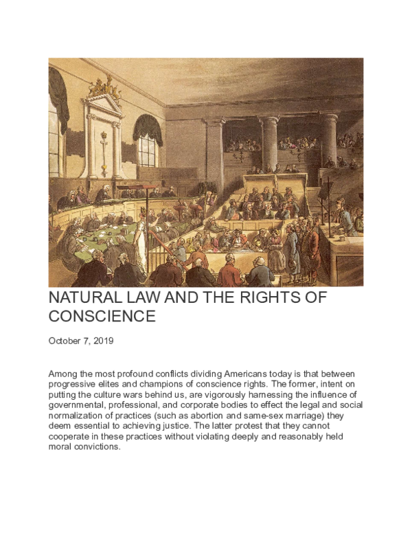 (PDF) Natural Law and the Rights of Conscience