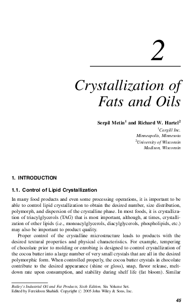 (PDF) 2 Crystallization of Fats and Oils