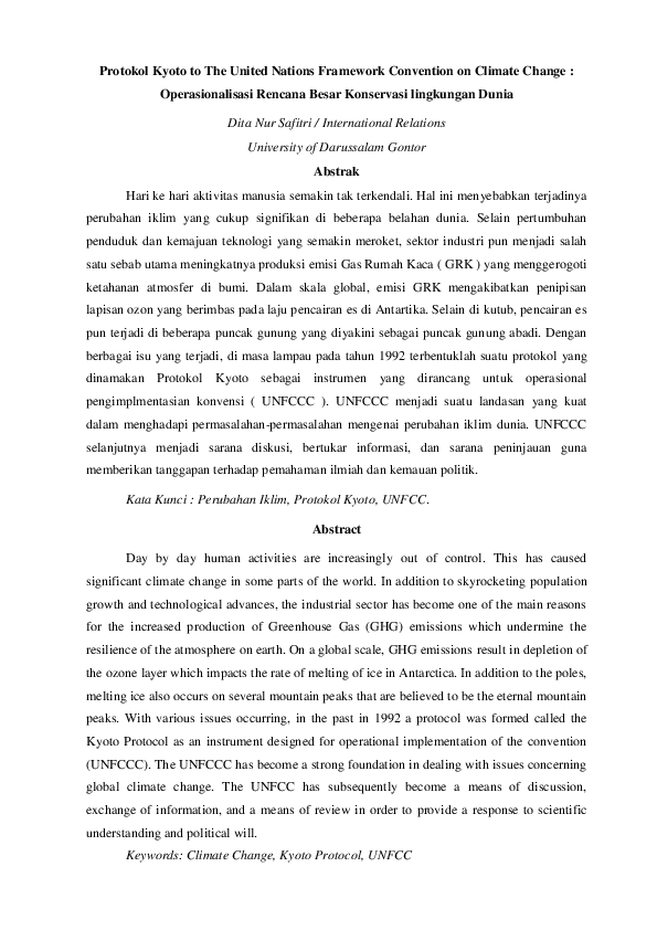 (PDF) Protokol Kyoto to The United Nations Framework Convention on ...