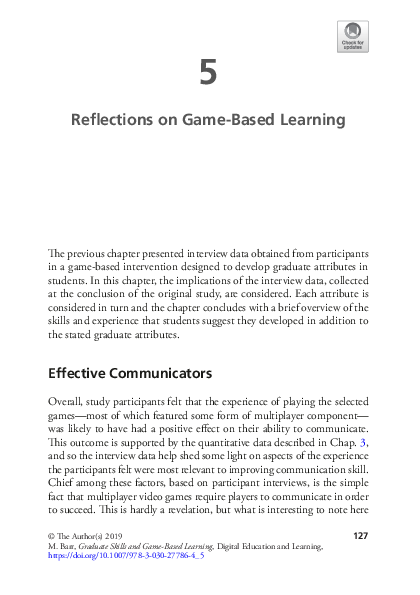 (PDF) Reflections on Game-Based Learning