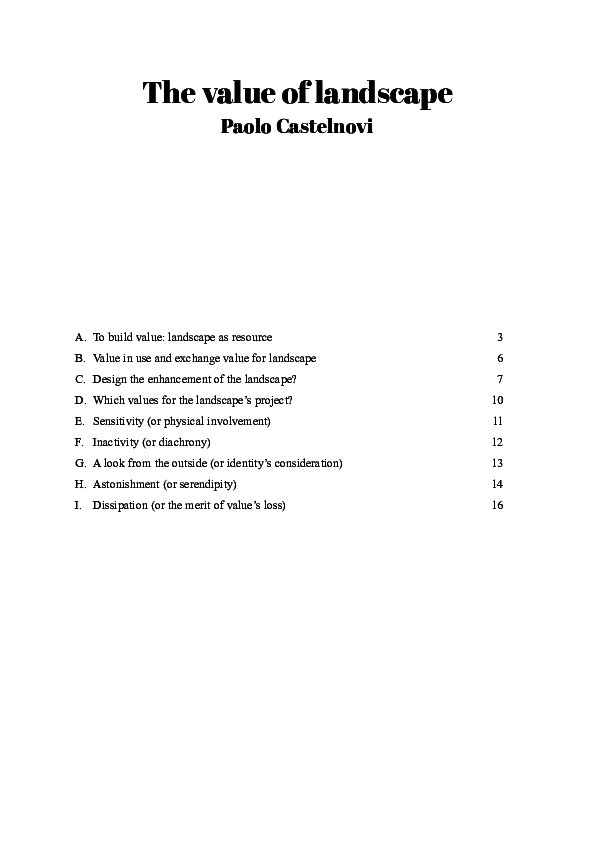 (PDF) The value of landscape