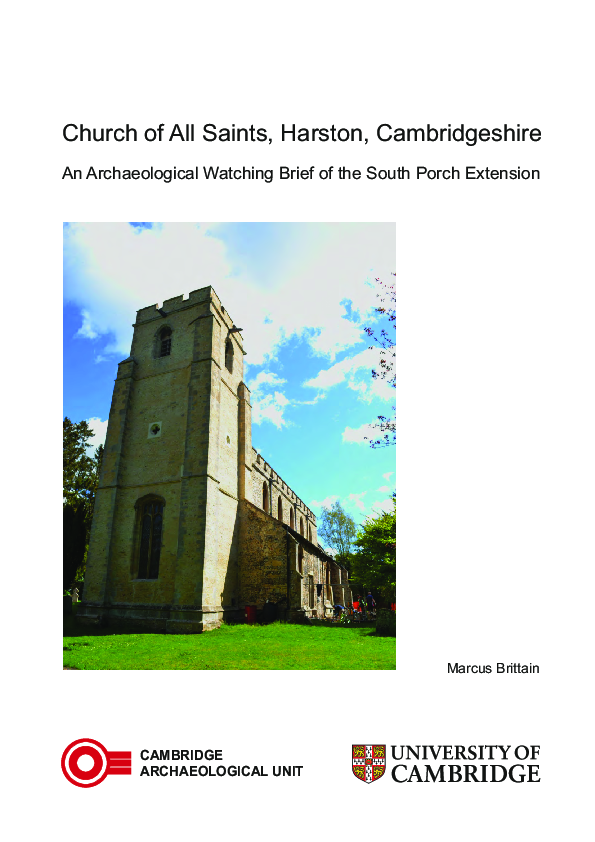 (PDF) Church of All Saints, Harston, Cambridgeshire: An Archaeological ...