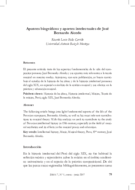 (PDF) Apuntes biográficos y aportes intelectuales de José Bernardo Alcedo