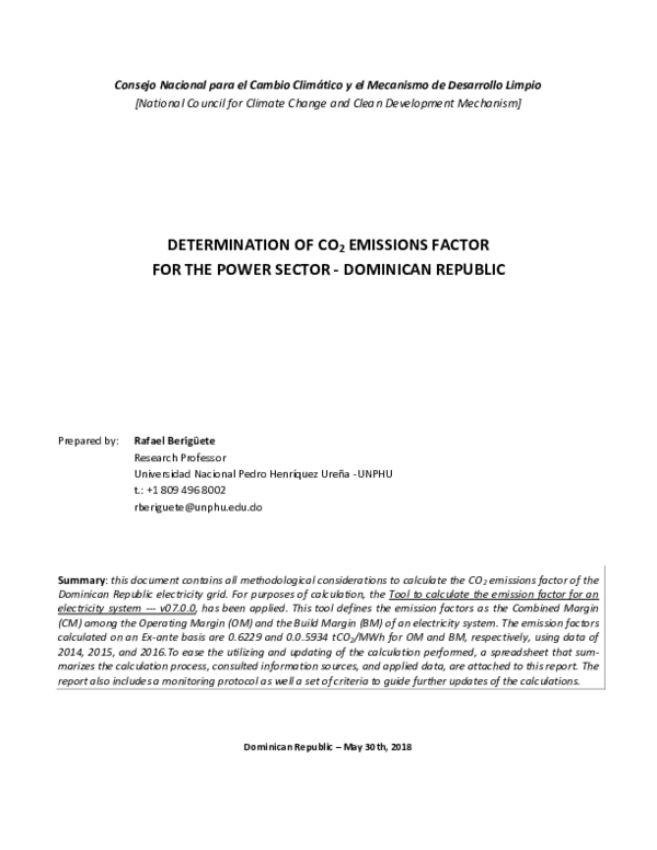 (PDF) Consejo Nacional para el Cambio Climático y el Mecanismo de ...