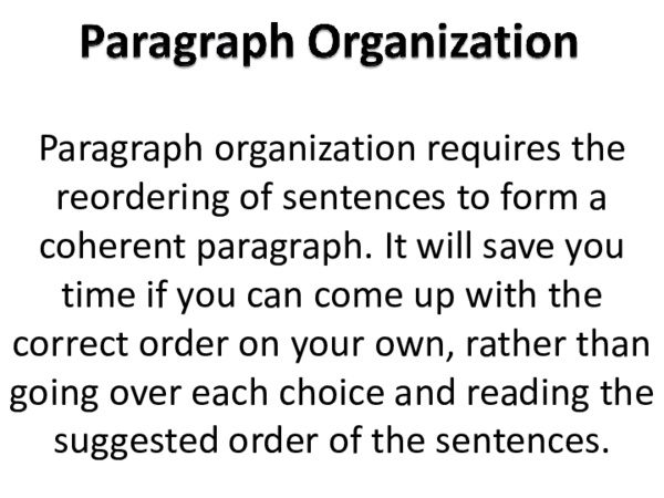 (PDF) PARAGRAPH ORGANIZATION LECTURE