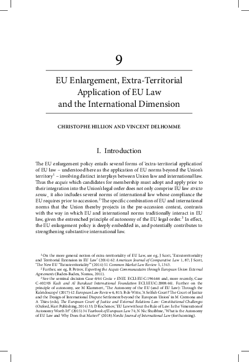 (PDF) Extraterritorial application of EU Law