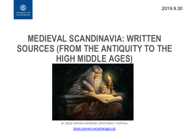 (PDF) Medieval Scandinavia: Written Sources (From the Antiquity to the ...
