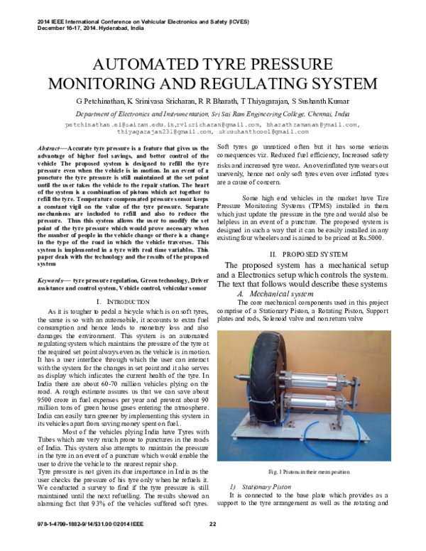 (PDF) Automated tyre pressure monitoring and regulating system