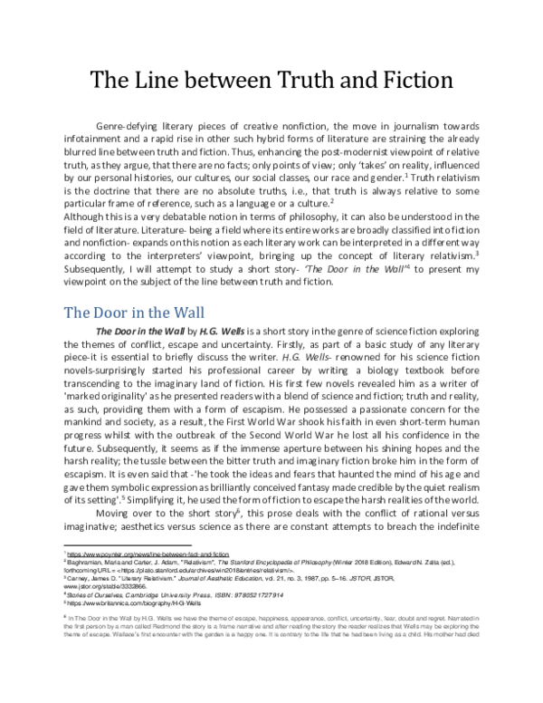 (PDF) The Line between Truth and Fiction