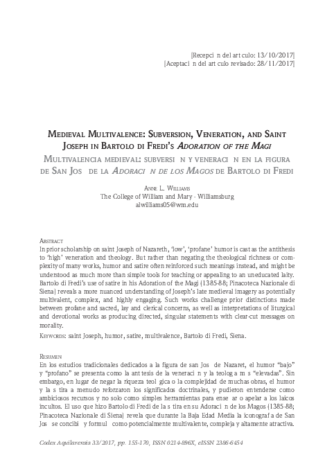 (PDF) Medieval Multivalence: Subversion, Veneration, and Saint Joseph ...