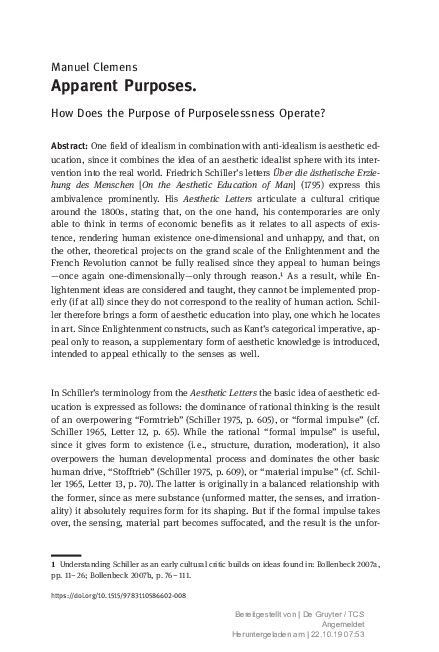 (PDF) Apparent Purposes. How Does the Purpose of Purposelessness Operate?