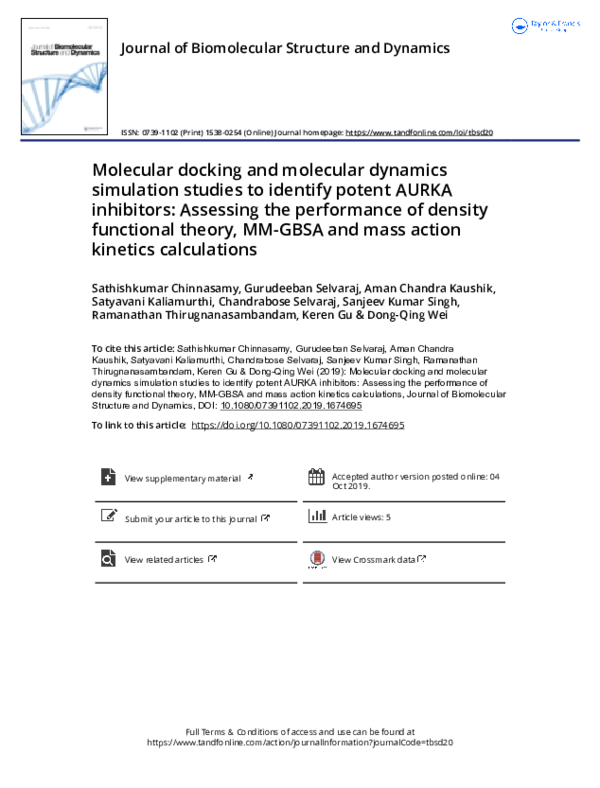 (PDF) Molecular docking and molecular dynamics simulation studies to identify potent AURKA ...