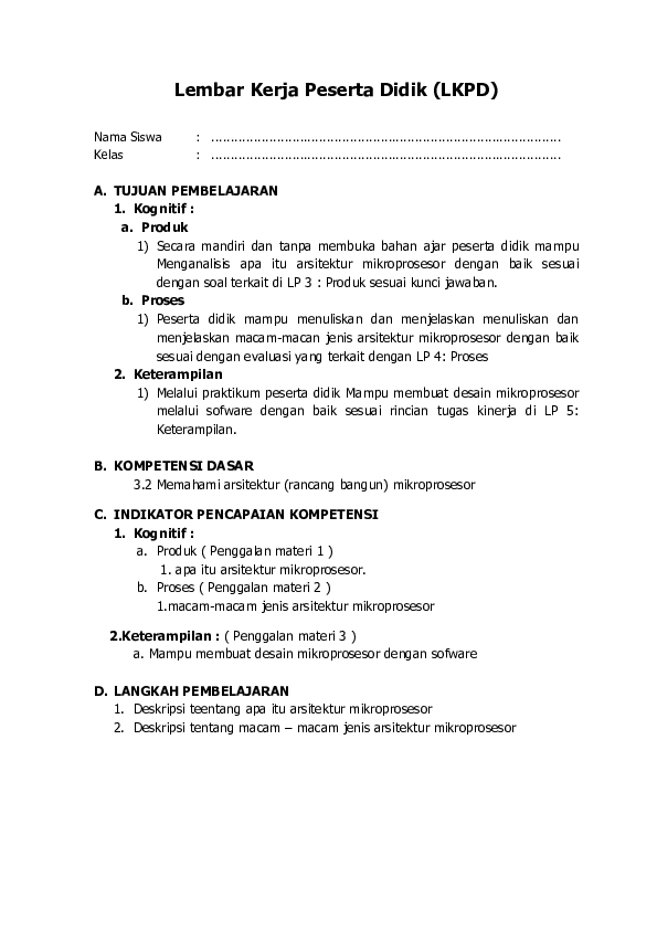 (DOC) Lembar Kerja Peserta Didik (LKPD