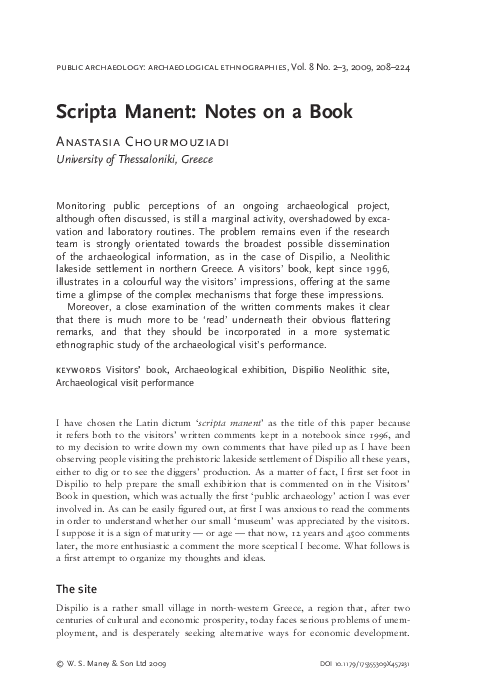 (PDF) SCRIPTA MANENT. NOTES ON A BOOK