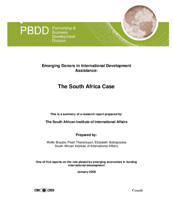 (PDF) Emerging Donors in International Development Assistance ...