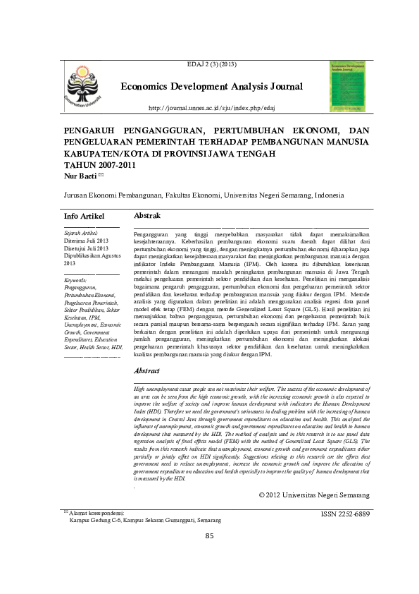 (PDF) Economics Development Analysis Journal