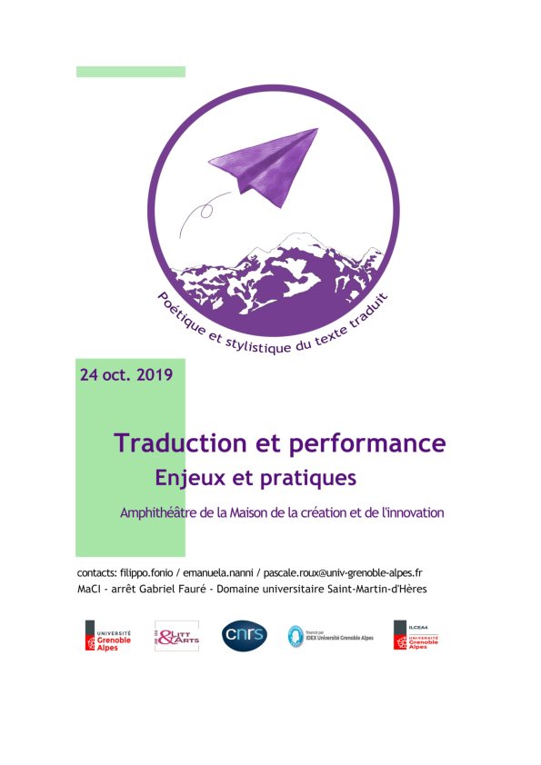 (PDF) Journée d'études - Traduction et performance. Enjeux et pratiques ...