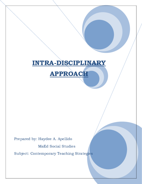 (DOC) INTRA-DISCIPLINARY APPROACH