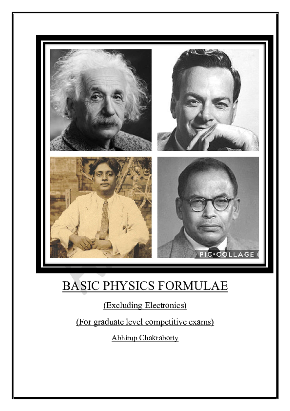 (PDF) Some Basic Physics Formulae for Competitive Exams