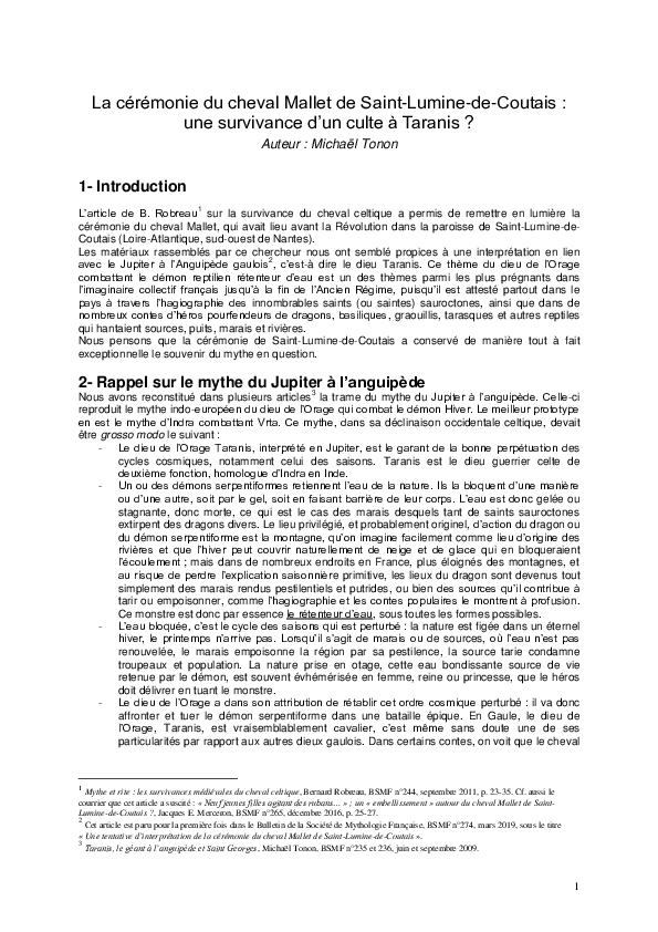 (PDF) La cérémonie du cheval Mallet de St-Lumine-de-Coutais : une ...