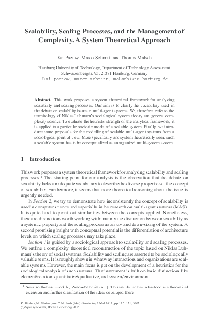 (PDF) Scalability, Scaling Processes, and the Management of Complexity ...