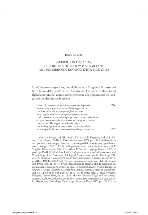 (PDF) "Spiritus intus alit": la fortuna di un topos virgiliano nel ...