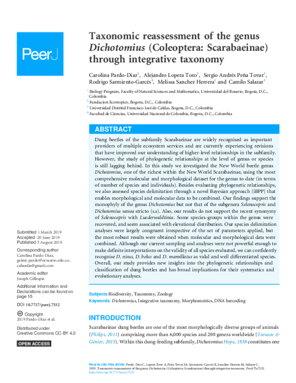 Distributed under Creative Commons CC-BY 4.0 Taxonomic reassessment of ...
