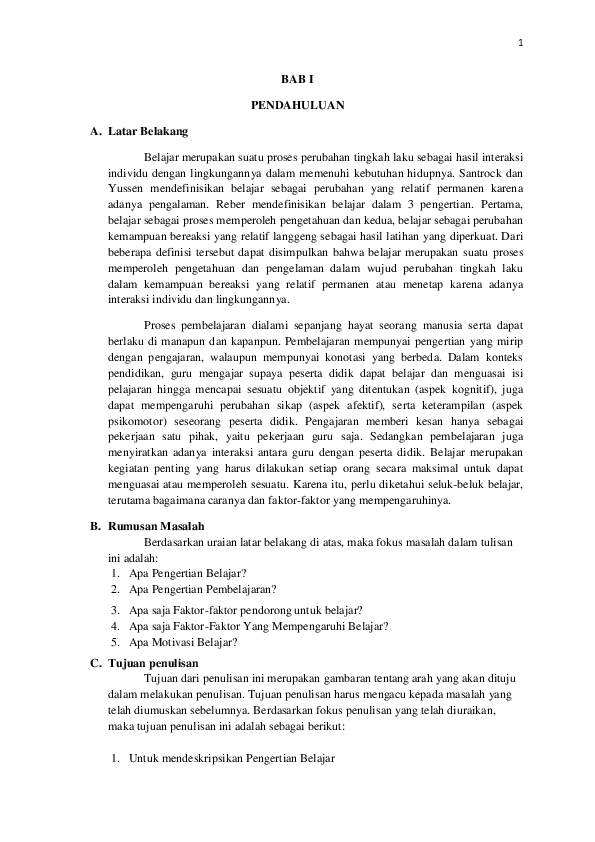 (DOC) Konsep Belajar dan Pembelajaran serta Faktor yang Mempengaruhi dalam Belajar