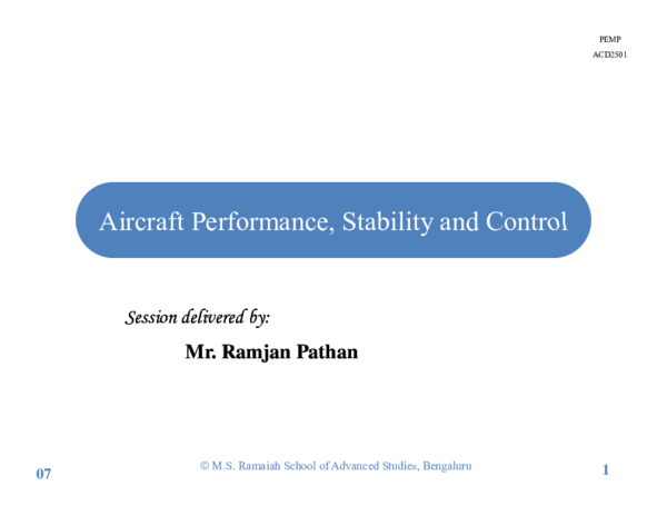 (PDF) Aircraft Performance Stability Control