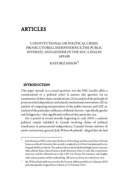 (PDF) Constitutional or Political Crisis? Prosecutorial Independence ...