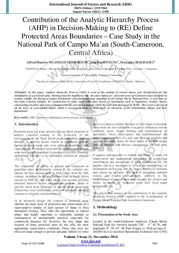 (PDF) Contribution of the Analytic Hierarchy Process (AHP) in Decision ...