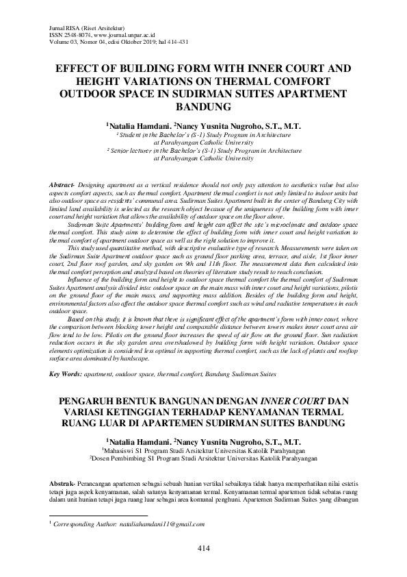 (PDF) EFFECT OF BUILDING FORM WITH INNER COURT AND HEIGHT VARIATIONS ON ...