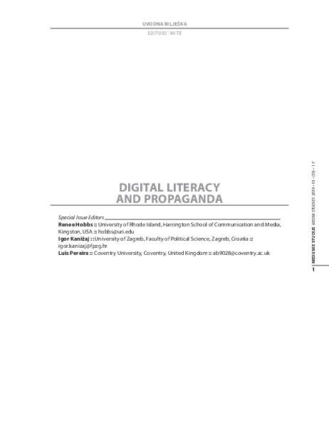 (PDF) Digital Literacy and Propaganda