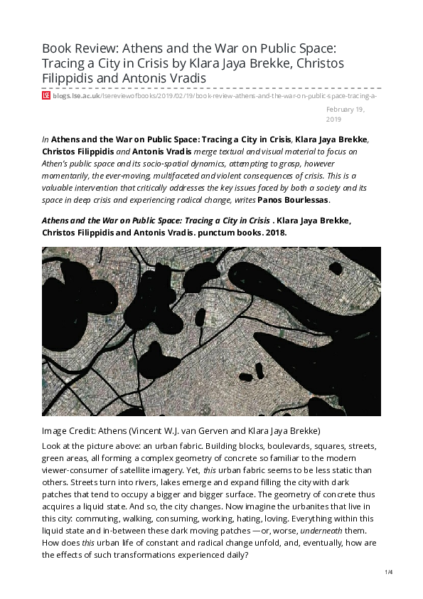 (PDF) Book Review: Athens and the War on Public Space: Tracing a City ...