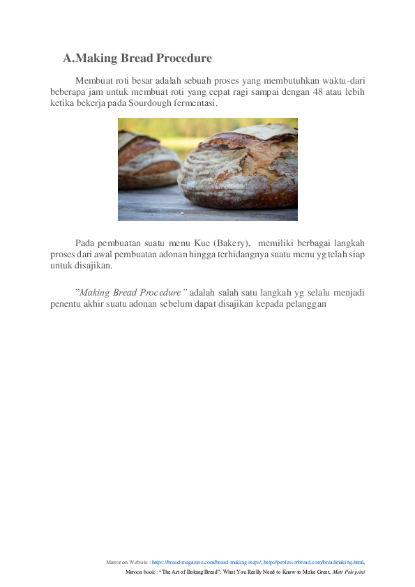 (DOC) A. Making Bread Procedure