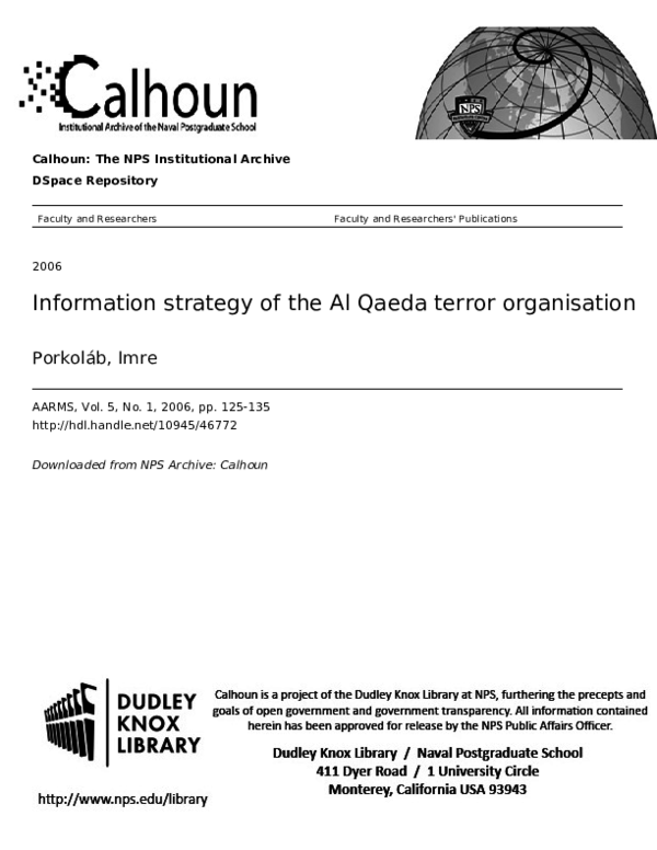 (PDF) Information strategy of the Al Qaeda terror organisation