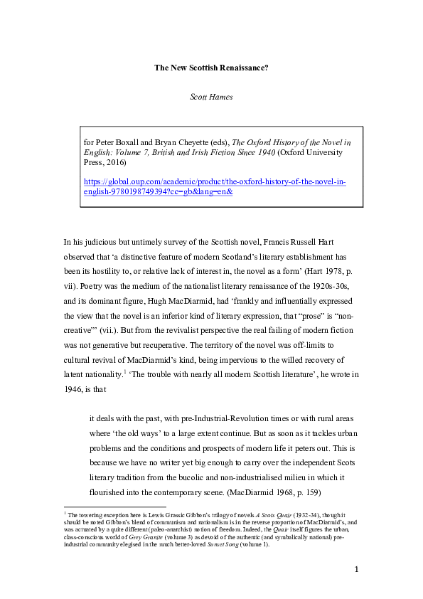 (PDF) The New Scottish Renaissance?