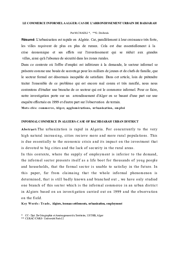 (DOC) Commerce Informel