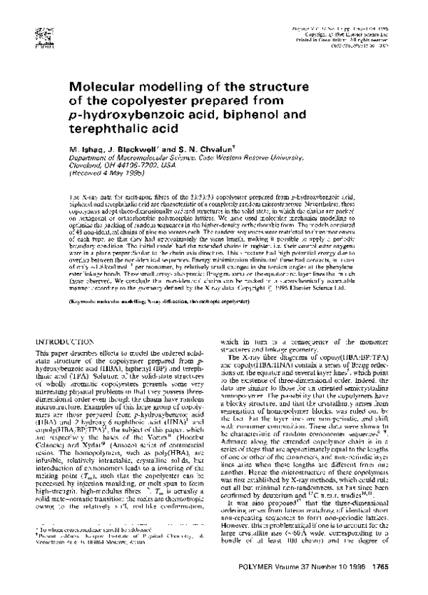 (PDF) Molecular modelling of the structure of the copolyester prepared ...