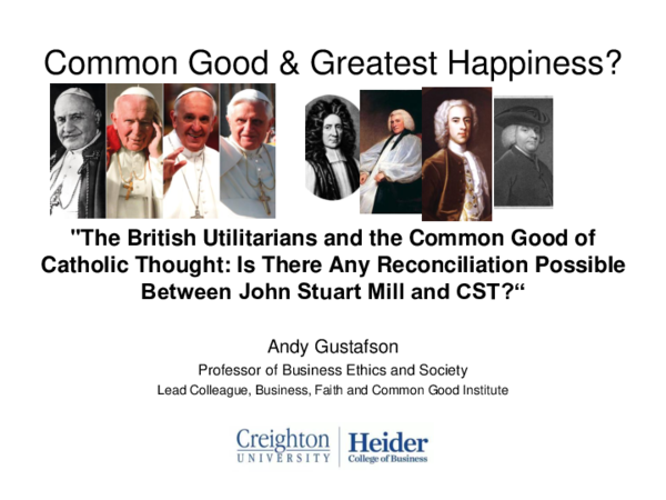 (PPT) Common Good and Catholic Social Thought at Dublin