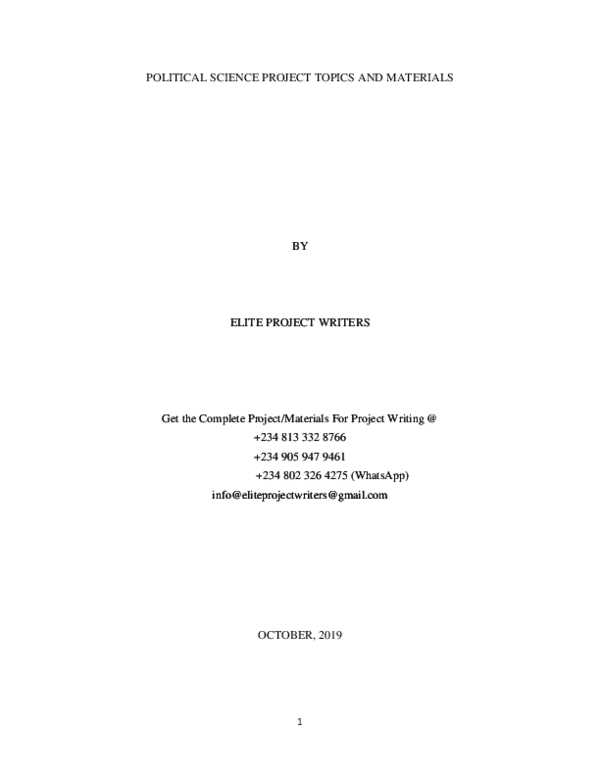 (PDF) POLITICAL SCIENCE PROJECT TOPICS AND MATERIALS