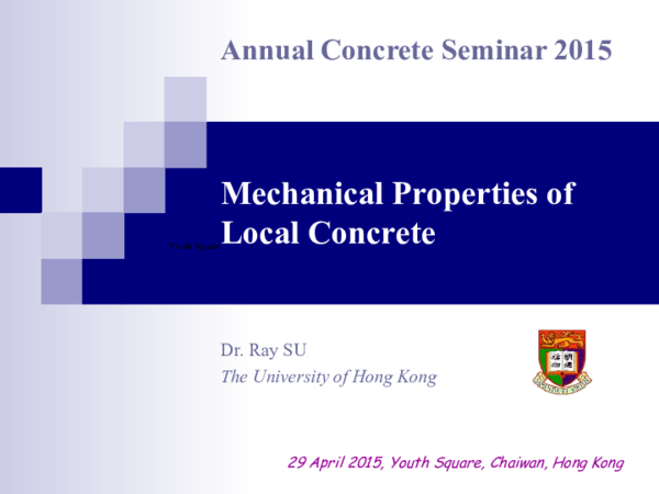 (PDF) Mechanical Properties of Local Concrete Annual Concrete Seminar ...