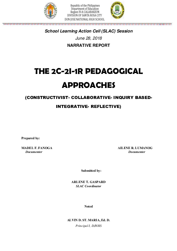 (DOC) Narrative Report about Approaches